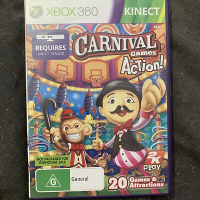 Carnival Games in Action Microsoft Xbox 360 KINECT Game (b40/24) Free ...