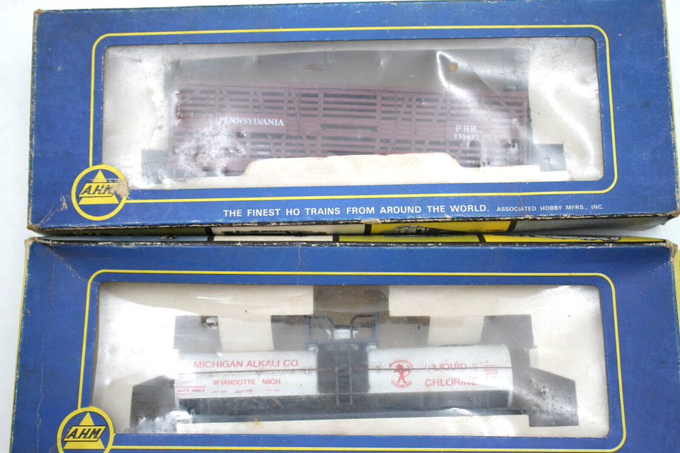 9pc Vtg 1970s AHM Model Railroad HO Gauge 1/87 1/64 Train Cars ...