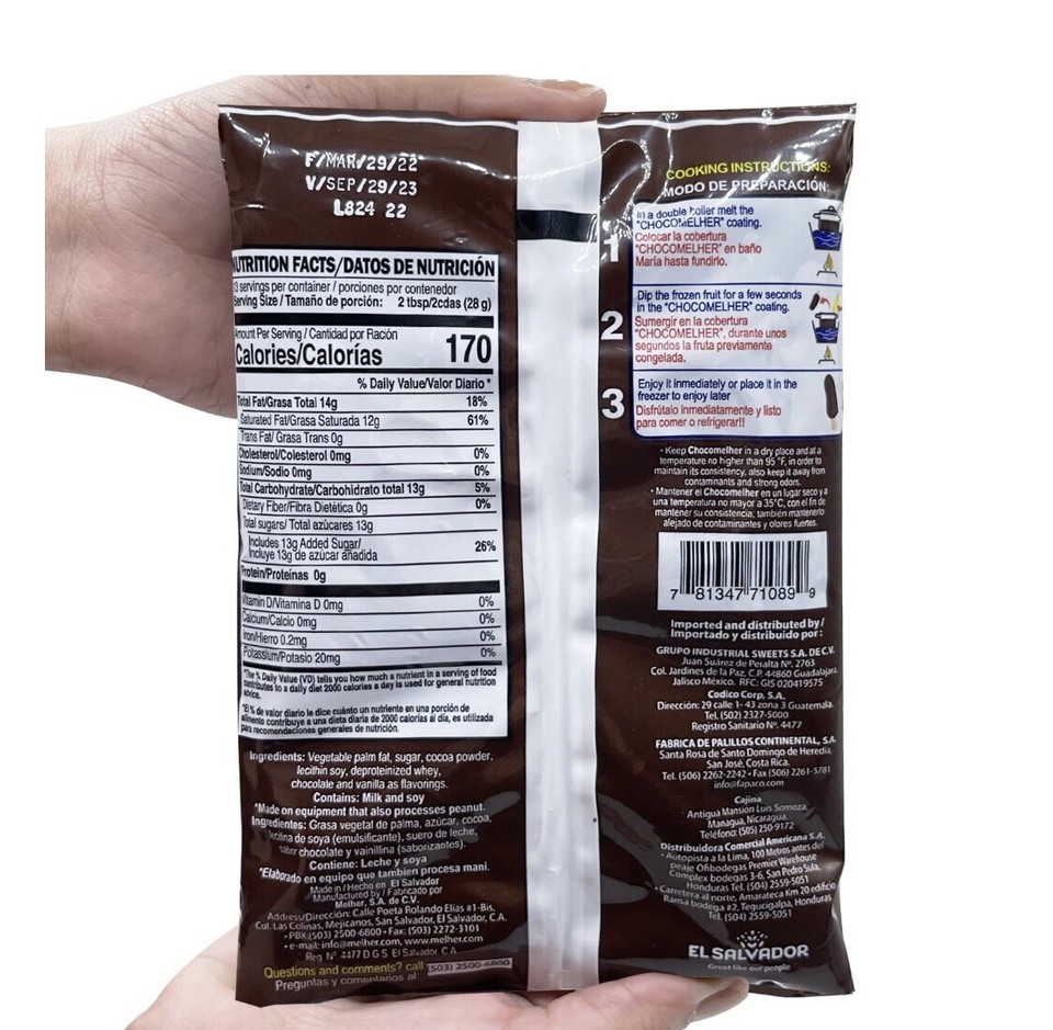 CHOCOMELHER CLASSIC Chocolate Flavored Coating To Dip Bananas & Frozen ...