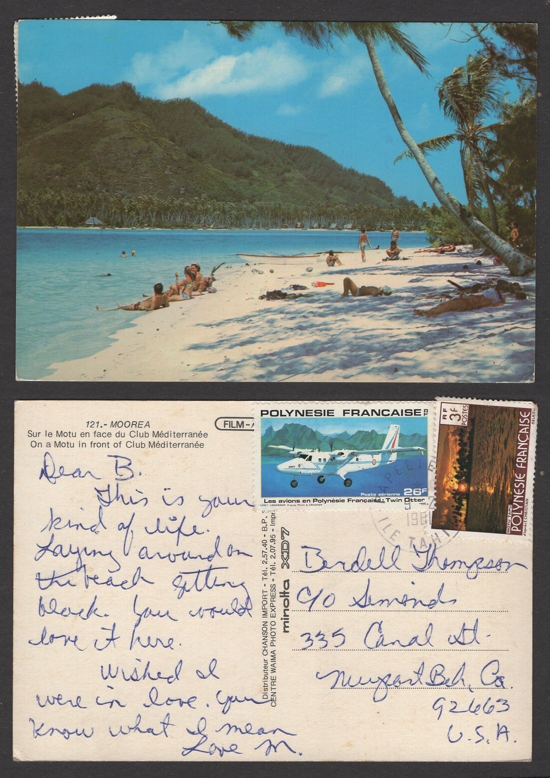 1981 French Polynesia Postcard – Moorea, Tahiti – On a Motu | eBay