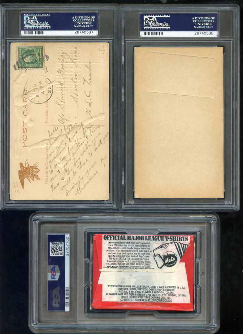 1906 PC792 Embossed Baseball Post Card PostCard Player Leaping PSA 1 ...