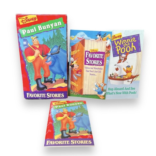 Disney Favorite Stories Paul Bunyan WITH ORIGINAL BOOK Inserts VHS 1995 ...