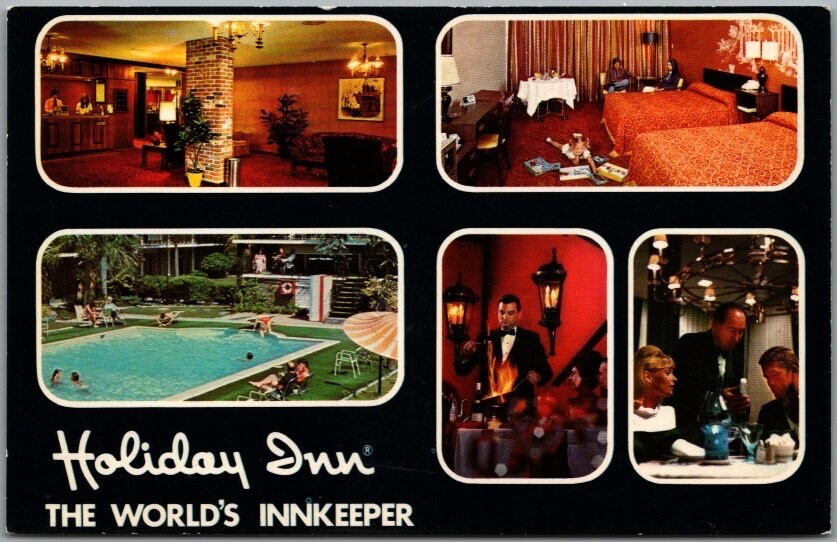 HOLIDAY INN HOTELS Advertising Postcard "The World's Innkeeper" Multi ...
