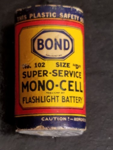 RARE Vintage 1946 BOND Mono-Cell D-Cell Battery | eBay