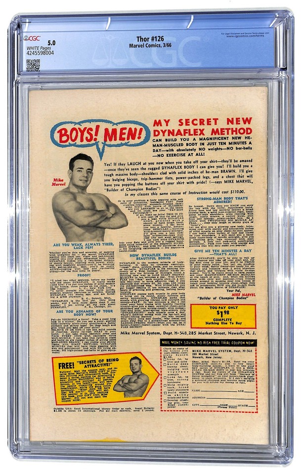 Thor #126 CGC 5.0 First Issue Stan Lee Jack Kirby & Vince Colletta (DM ...