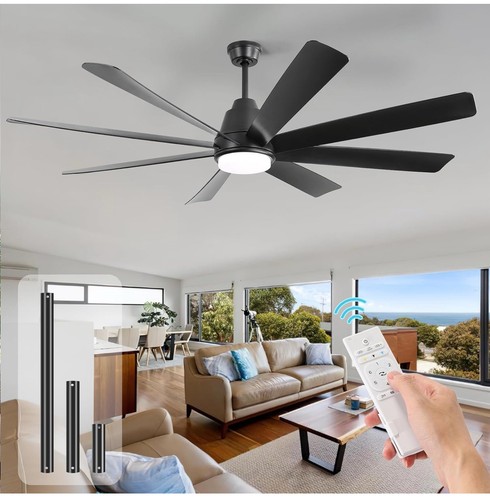 72 Inch Ceiling Fans with Lights and Remote, speed 3 CCT Dimmable ...