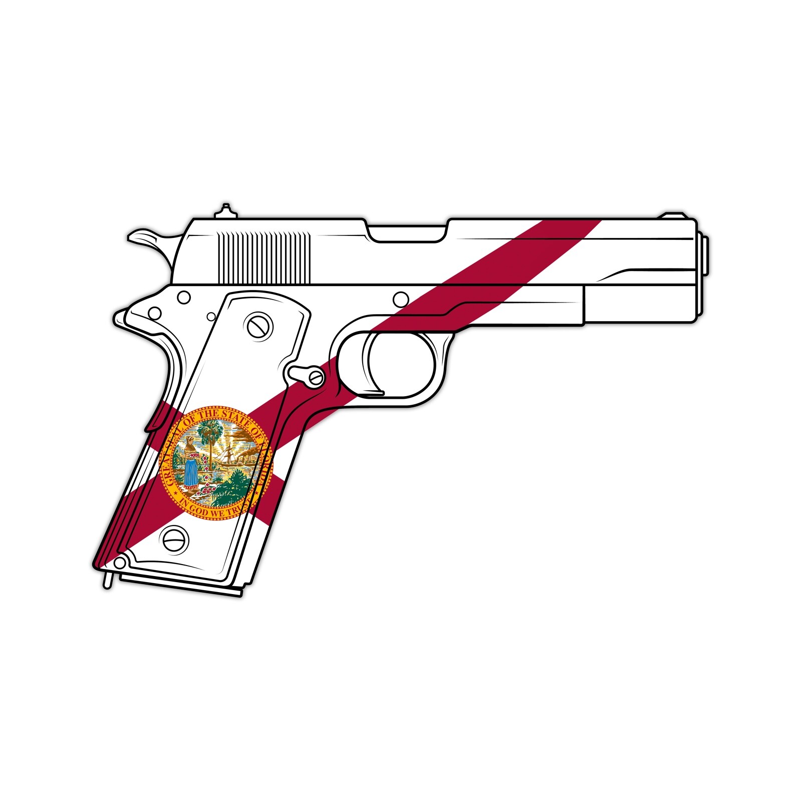 Florida Flag For Colt 1911 Sticker Decal Vinyl FL 2A Pro Gun Rights ...