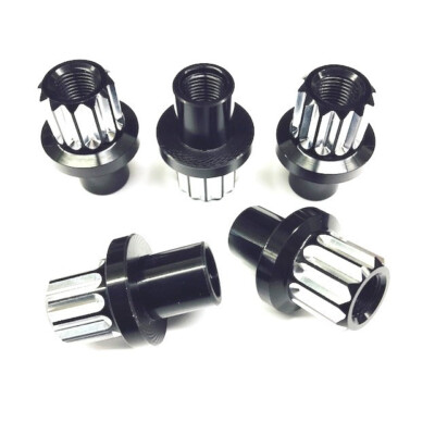 Drag Race Solutions Aluminum 12pt Lug Nuts - 1/2"-20 Long Shank Black ...