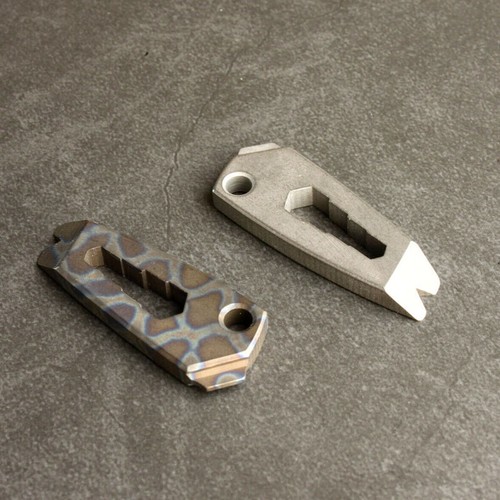 EDC Mini TC4 Titanium Crowbar Pry Bar Underreach Tool Key Keychain ...