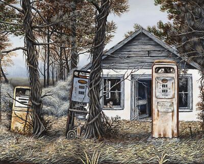 35" Fabric Panel | David Textiles Digital 28 Cent Gallon Old Gas ...