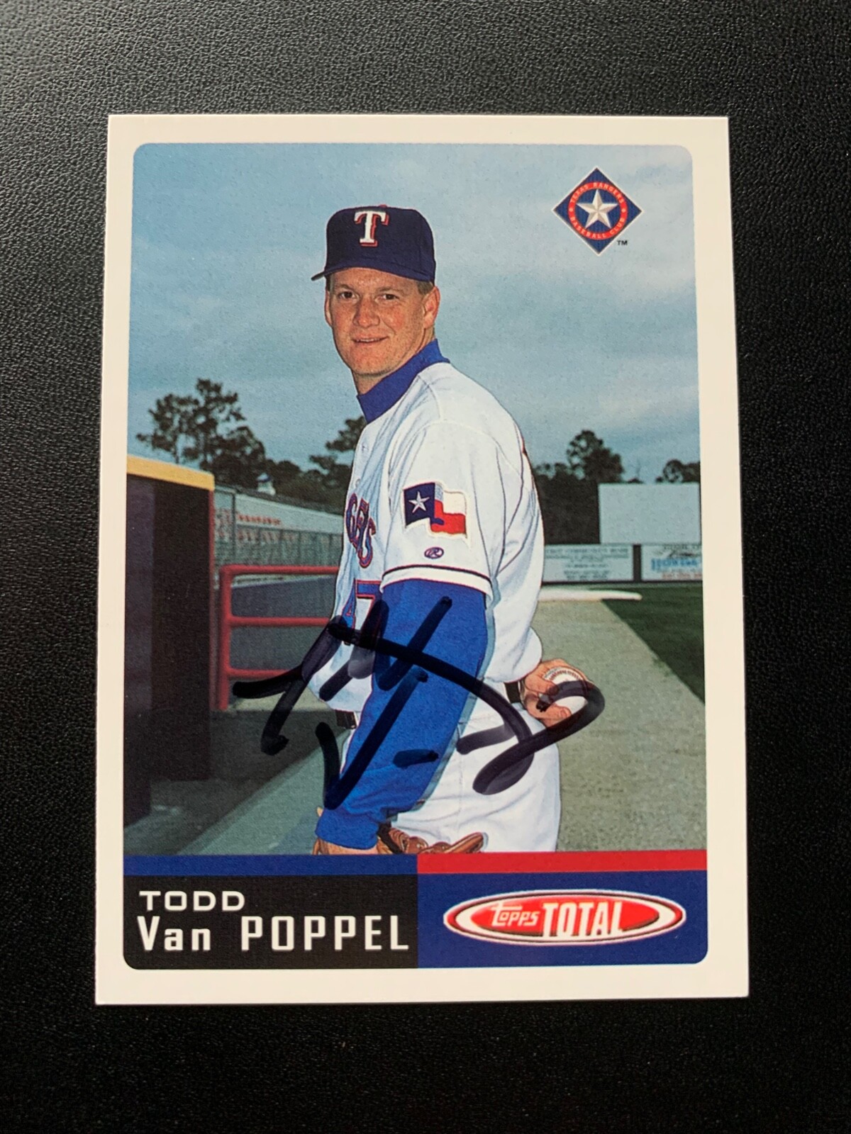 Todd Van Poppel Signed 2002 Topps Total #887 Card Texas Rangers ...