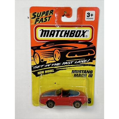 Sealed Matchbox Mustang Mach III #15 1994 Matchbox Super Fast Series ...
