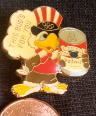 Los Angeles 1984 Olympics Mascot Sam This Bud's for You Budweiser Pin ...