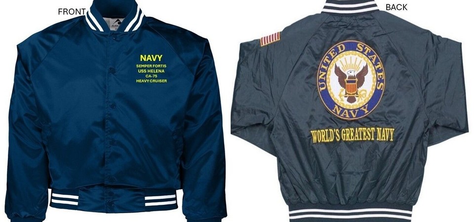 USS SPRINGFIELD CL-66 *CRUISER*EMBROIDERED SATIN JACKET OFFICIALLY ...