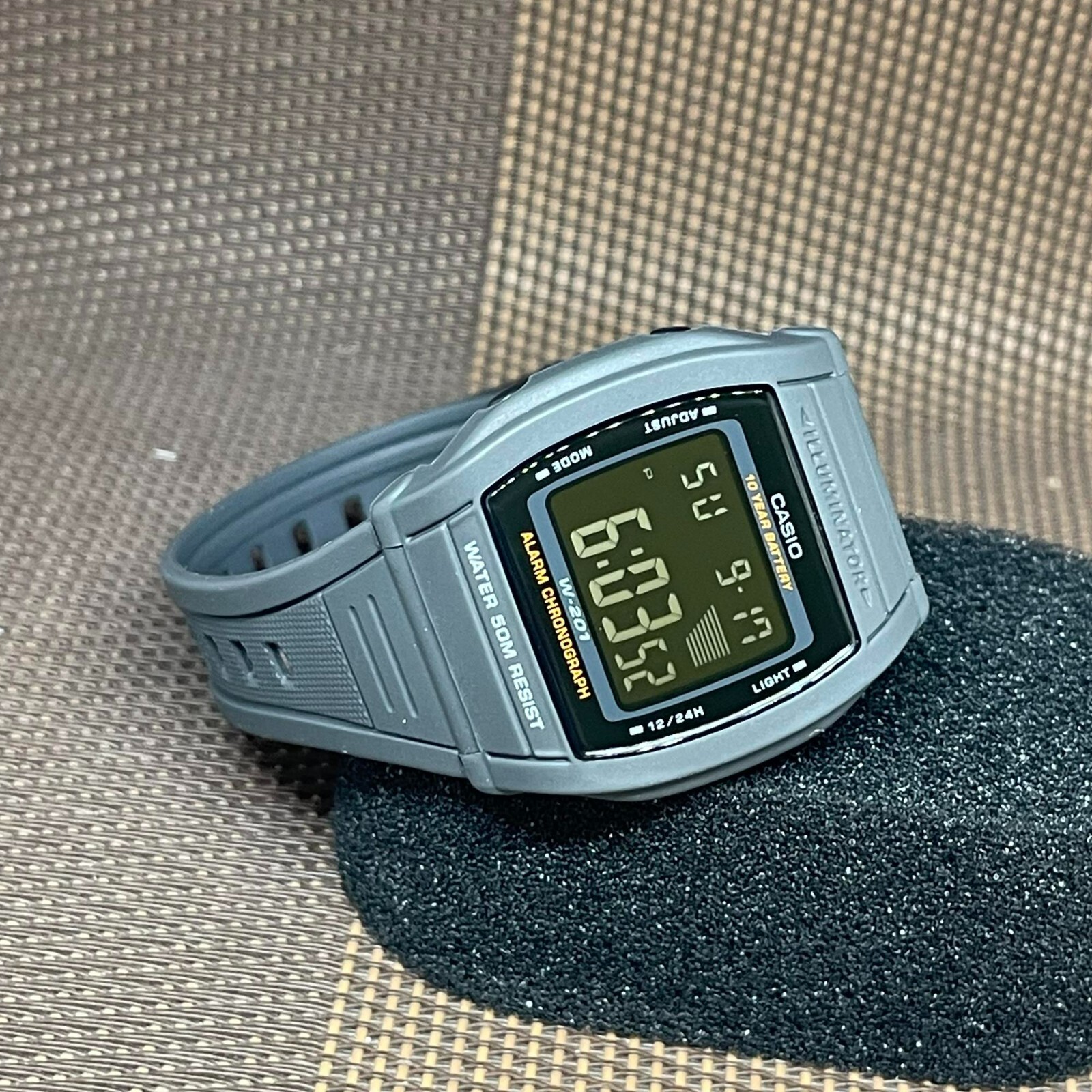 Casio Digital Dual Time Black Resin Band Watch W201-1B W-201-1B for ...