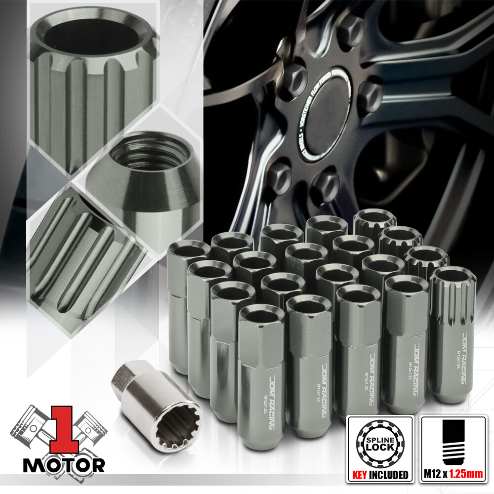 (16) Gunmetal M12x1.25 60mm Open End Extended Tuner Wheel Lug Nut w/(4 ...