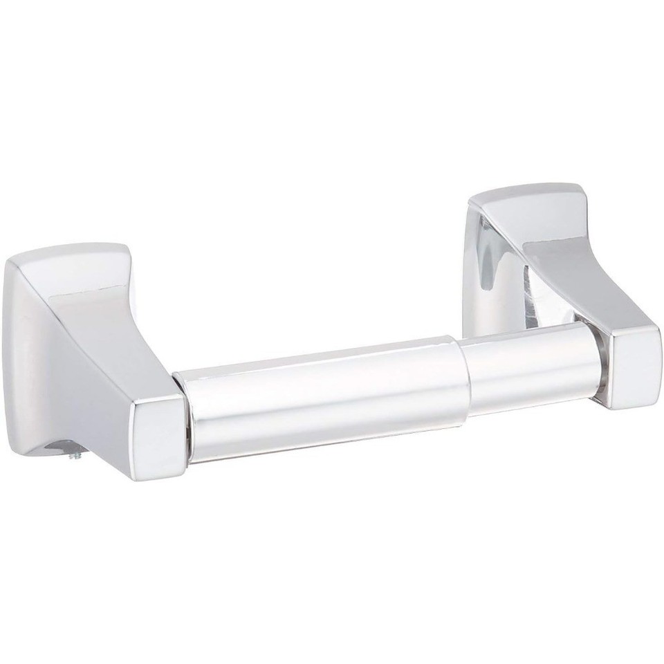 Wall Mount Toilet Paper Holder Spring Loaded Modern Chrome Bathroom ...