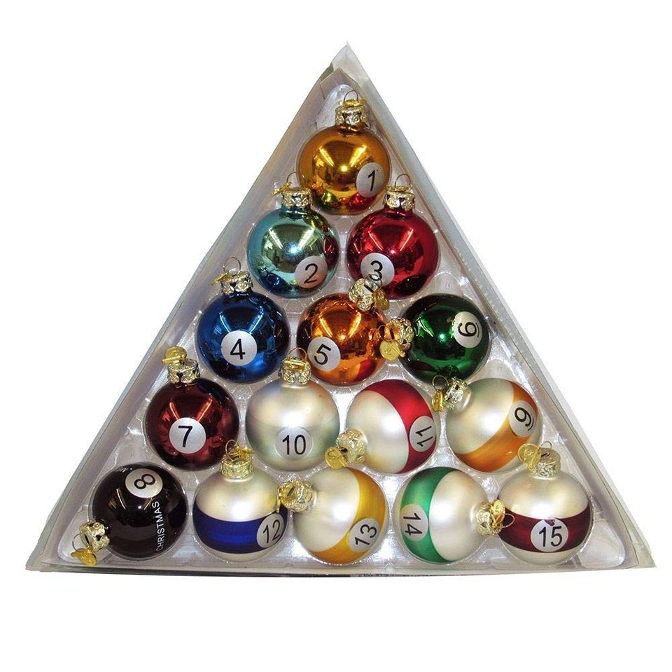 Kurt Adler 40mm Medallion Collection 15 Piece Glass Pool Balls | eBay