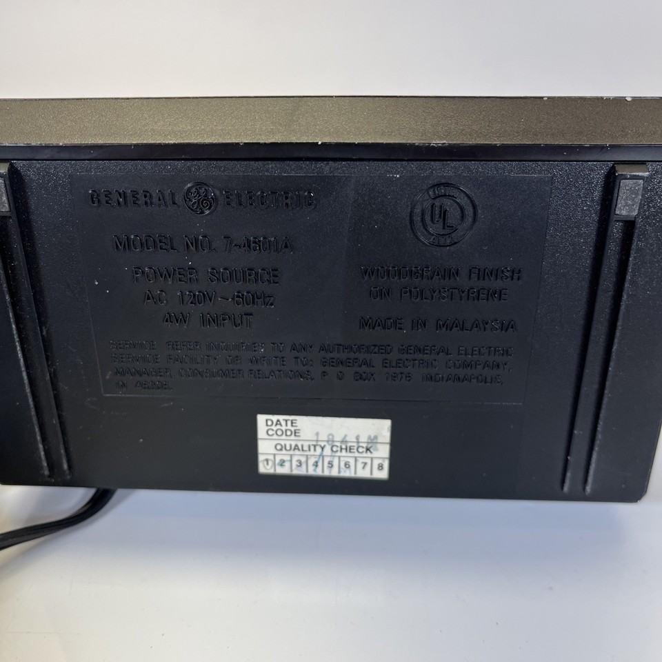 Rare | Vintage 80’s GE ALARM AM/FM CLOCK RADIO MODEL 7-4601A Wood Grain ...