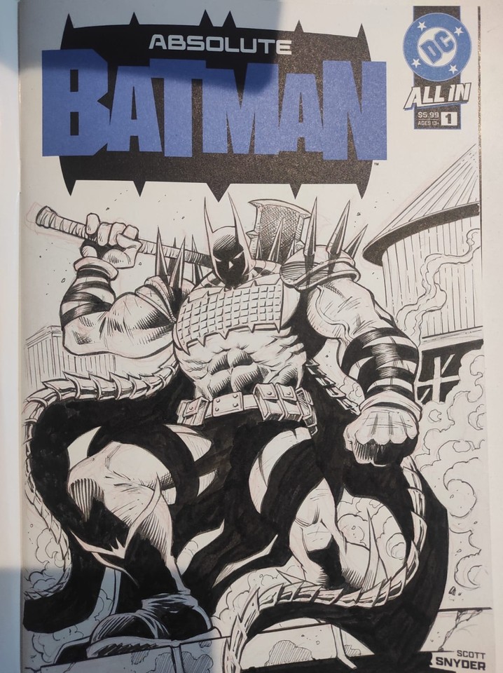 Absolute Batman #1 OG Art Blank Cover Sketch Scott Snyder/Jordi ...