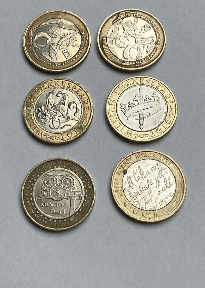6 X Very Rare Two Pounds Coins Collectable | eBay