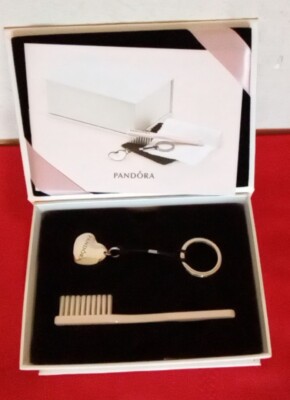 Pandora Jewelry Collectors HEART KEY CHAIN Cleaning Kit Gift Set Brush ...
