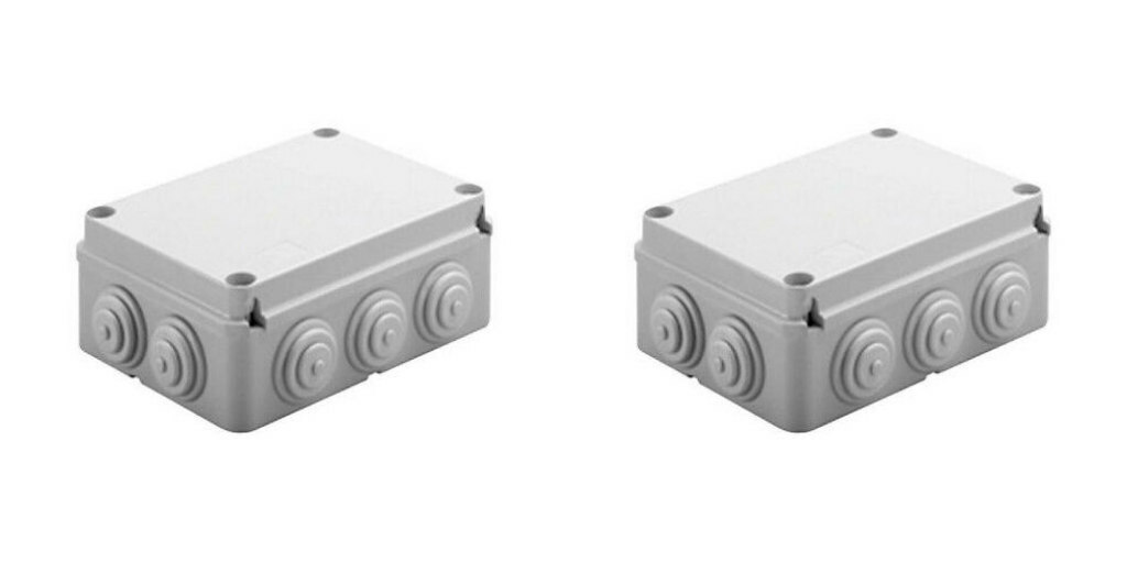 2 x Gewiss GW44007 Weatherproof Enclosure Junction Boxes IP55 190 x 140 ...