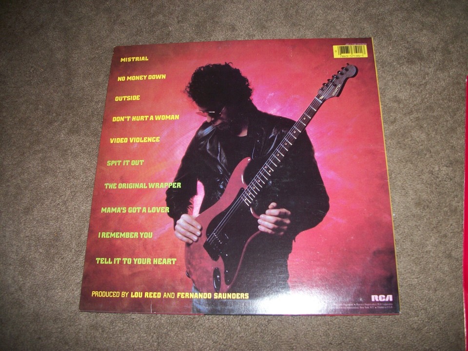 Lou Reed Mistrial LP RCA AFL1-7190 1st Press No Money Down 1986 - NM ...