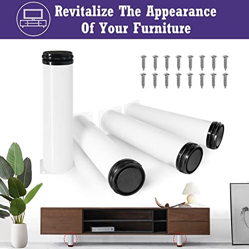 8 Inch Metal Furniture Legs Stainless Steel Adjustable Legs White Metal ...