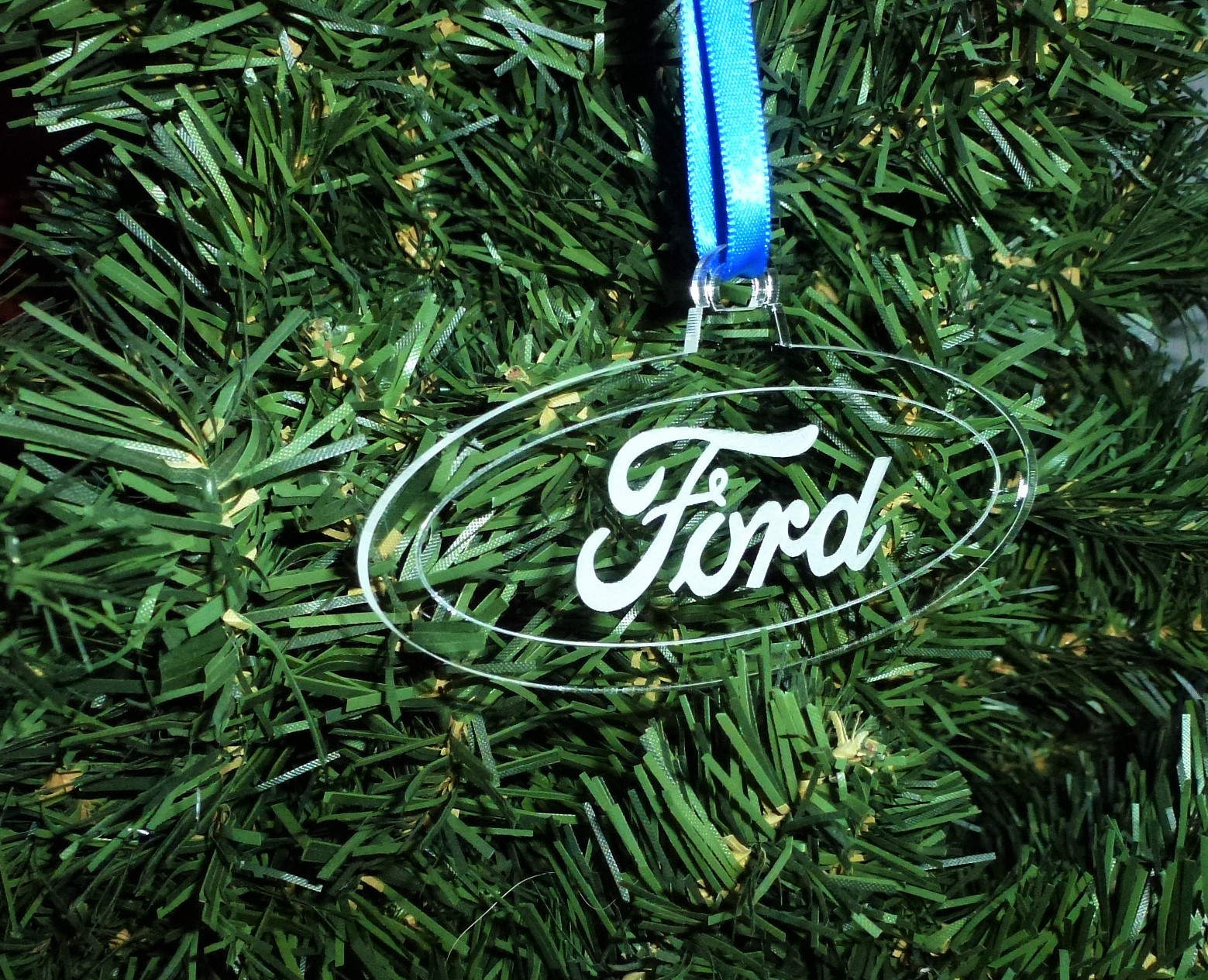 Bauble Acrylic FORD OVAL Christmas Tree Decoration Gift personalised ...