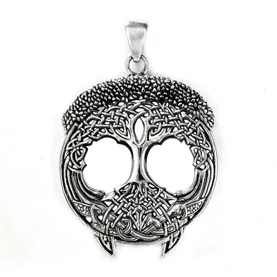 Sterling Silver Celtic Knot Rooted World Tree of Life Pendant Irish ...