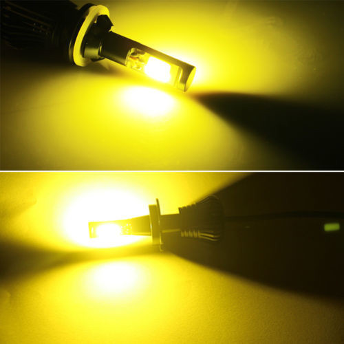 2x NEW 9005/HB3 3000K Golden Yellow High Power COB LED Fog Lights ...