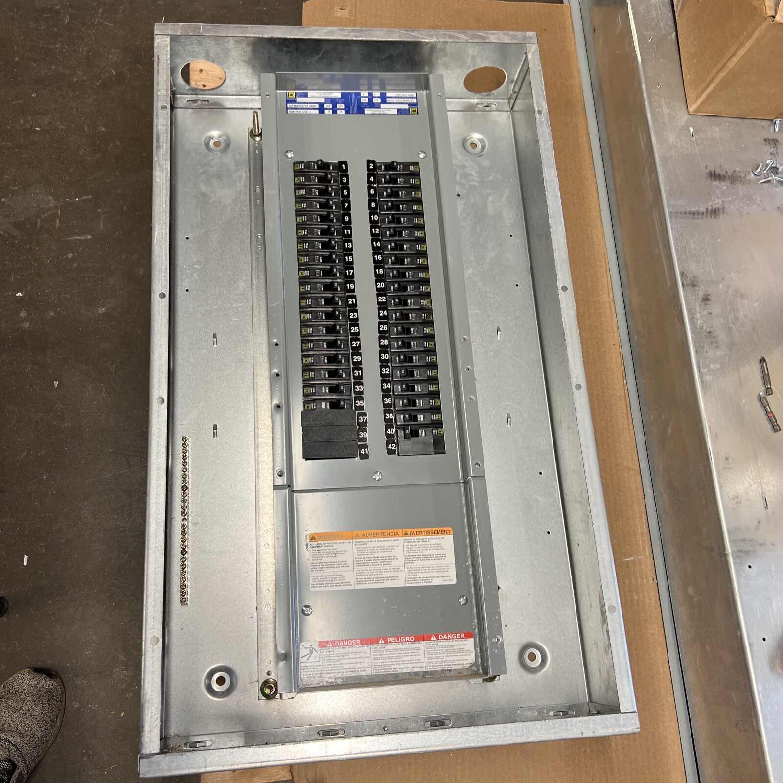 SQUARE D NQOD E2 225AMP PANEL 3 PHASE 42 SPACE WITH QOB BREAKERS | eBay