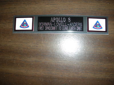 APOLLO 8 (NASA) ENGRAVED NAMEPLATE FOR PHOTO/DISPLAY | eBay