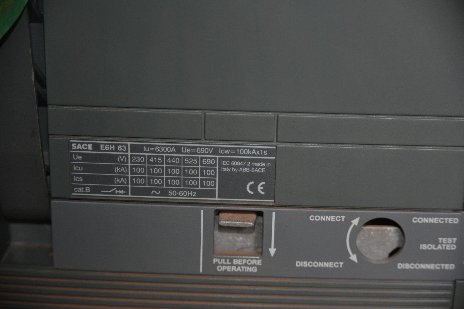 ABB SACE E6 E6H 63 6300A Air circuit breaker PR122/P PR120/D-M comms ...