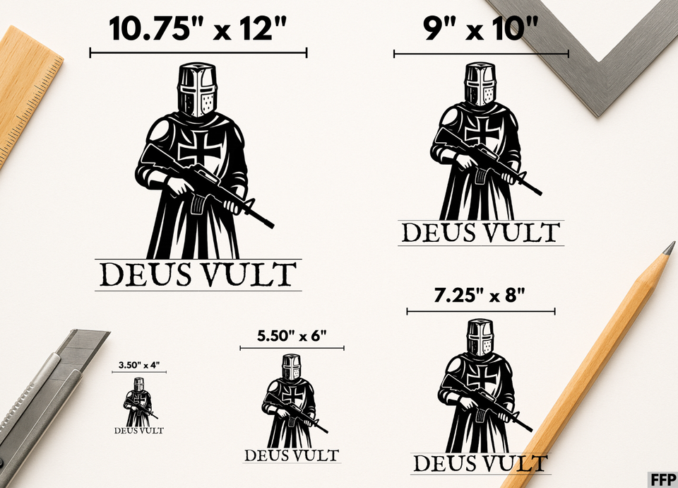 Deus Vult Crusader Soldier Decal Sticker – Car Truck SUV Window Bumper ...