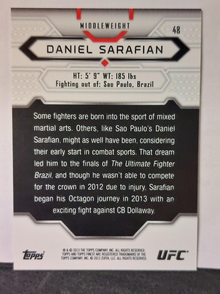 Daniel Sarafian 2013 Topps UFC Finest Gold Refractor #22/88 | eBay