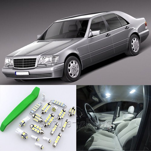 White 25pcs Interior LED Light Kit for 94-98 Benz S-Class W140 Sedan ...