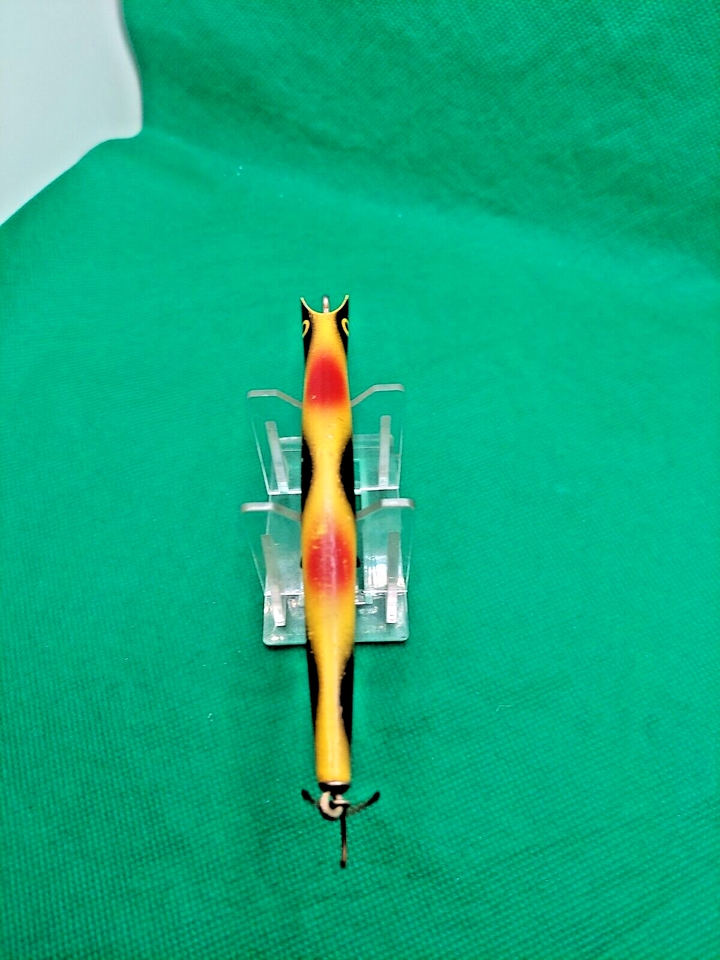 Old lure Vintage Wooden Pencil plug multi-colored lure for Walleye ...