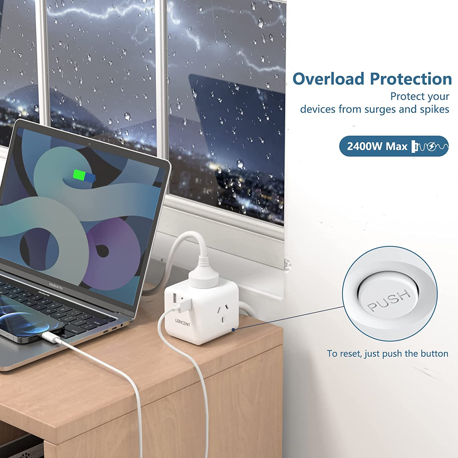 Power Strip with USB, Cube Charging Station, Power Outlet Extender with ...