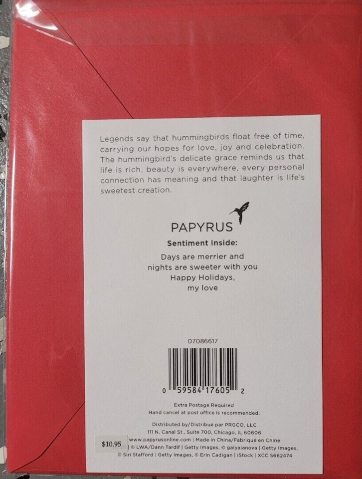 Papyrus Merry Christmas Happy Holidays Card - Brand New - Love | eBay