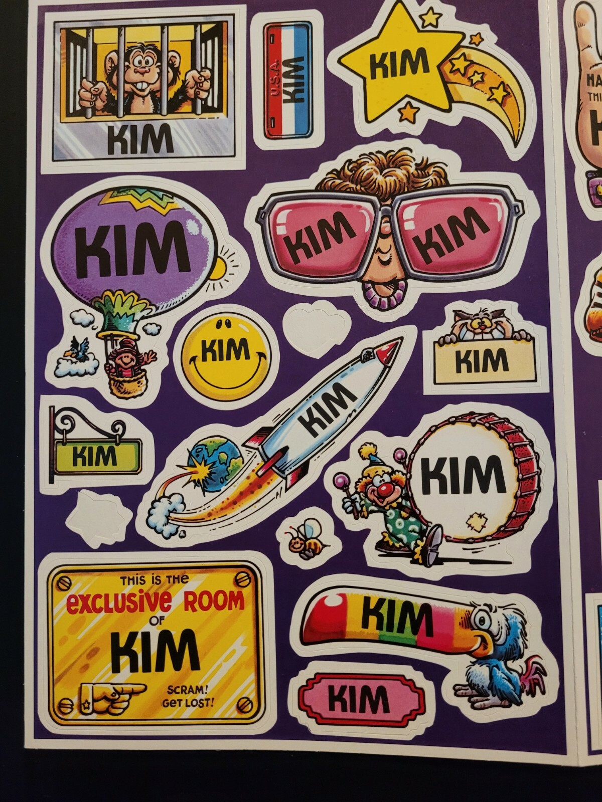Vintage New 1982 Mark 1 Personalized "KIM" Stickers 2 Sheets | eBay