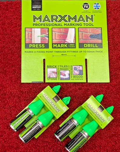 4x Genuine Marxman Professional Deep Hole 50mm Thick Marking Tool Chalk ...