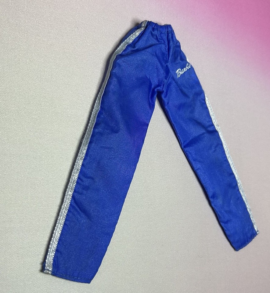 Vintage *Barbie* Clothes: Blue Jogging Pants, Silver Logo & Stripe 1999 ...