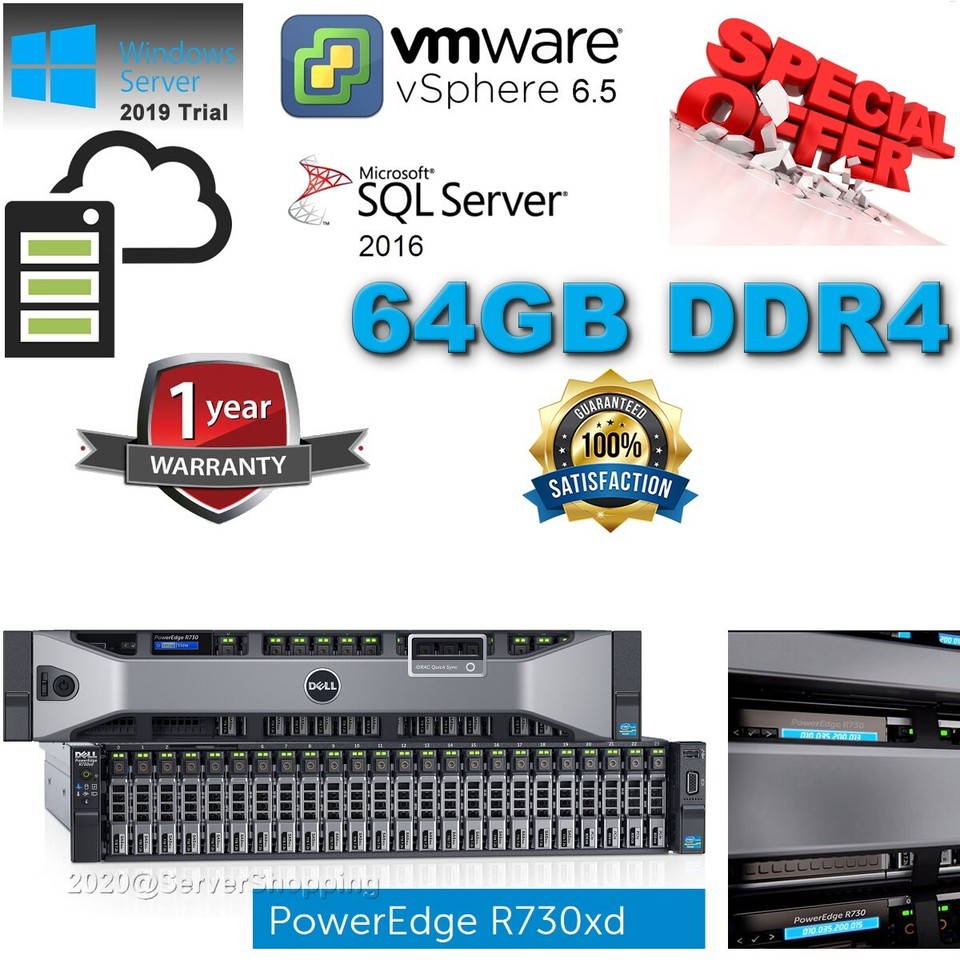 Dell PowerEdge R730xd 44-Core E5-2699v4 512GB DDR4 1.92TB SSD 28.8TB ...