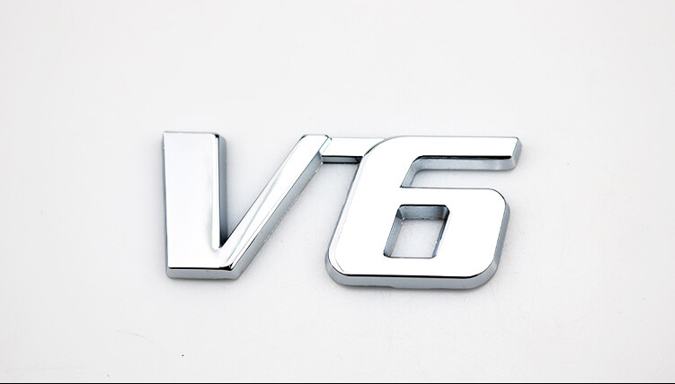V6 Emblem Chrom Schriftzug Auto Aufkleber Logo Metall V6 emblem ...