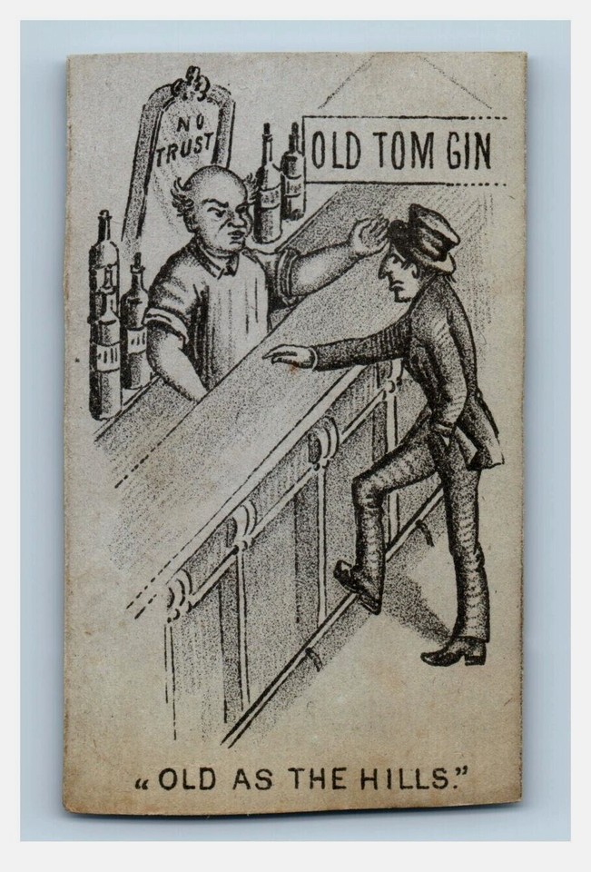 1870s-80s Victorian Comical Trade Card Bar Scene Drunk "Old Tom Gin" P81 | eBay