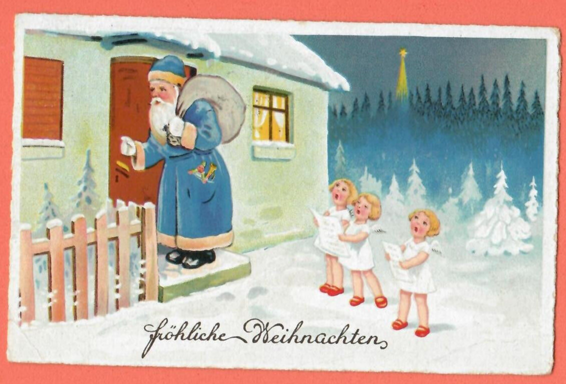 GERMANY CHRISTMAS SANTA CLAUS BLUE SUIT ROBE VINTAGE PC. USED U. 165 | eBay