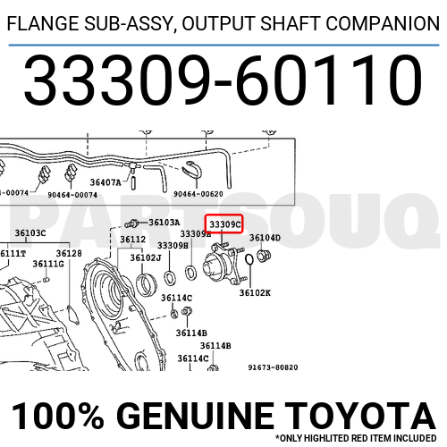 3330960110 Genuine Toyota FLANGE SUB-ASSY, OUTPUT SHAFT COMPANION 33309 ...