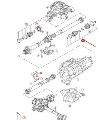 New VW TOUAREG 7P Rear Cardan Shaft Joint Boot Parts Kit 7P6598573 ...
